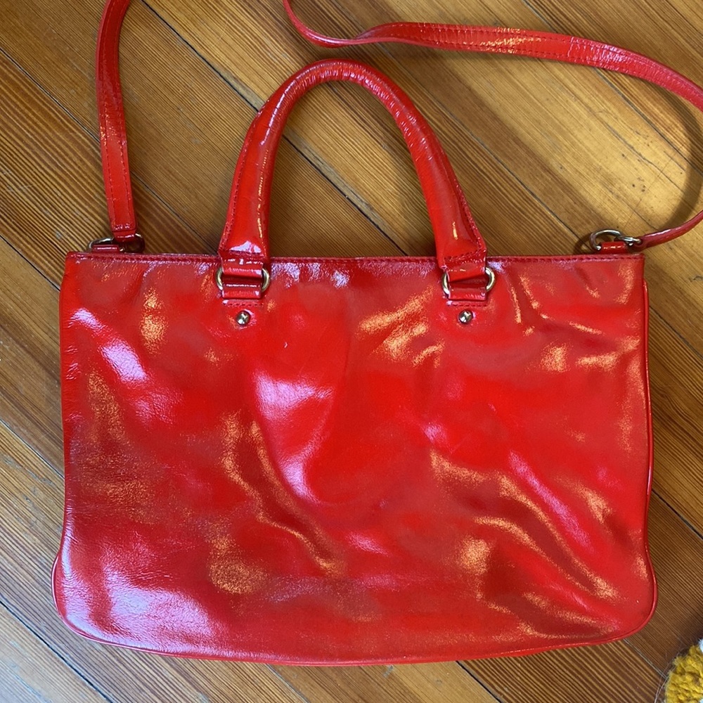 Kate Spade Red Patent Satchel Crossbody - Gem